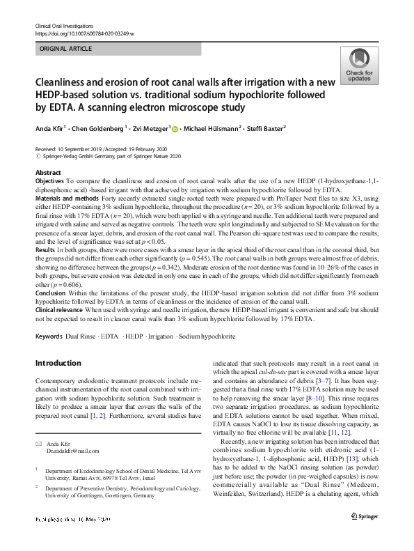 (PDF) Cleanliness and erosion of root canal walls after irrigation with ...