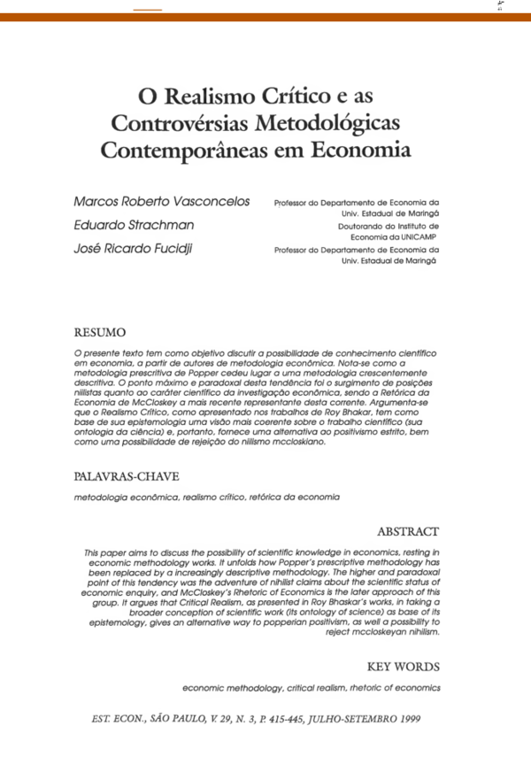 (PDF) O Realismo Crítico E As Controvérsias Metodológicas ...