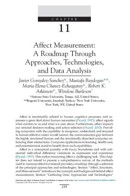 (PDF) Affect Measurement: A Roadmap Through Approaches, Technologies ...