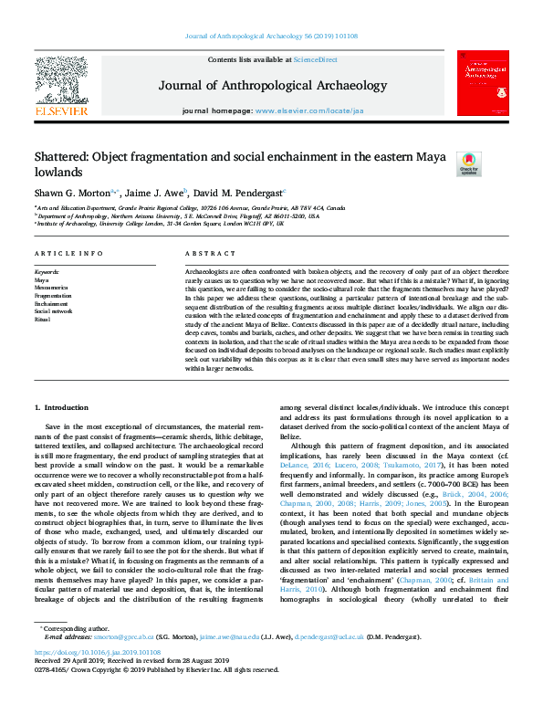 (PDF) Shattered: Object fragmentation and social enchainment in the ...