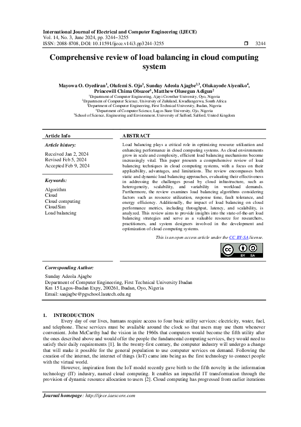 (PDF) Comprehensive review of load balancing in cloud computing system | International Journal ...