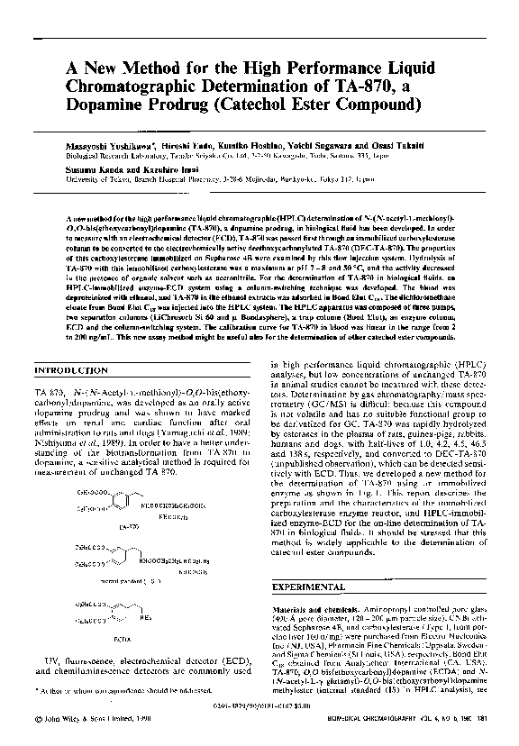 (PDF) A new method for the high performance liquid chromatographic ...