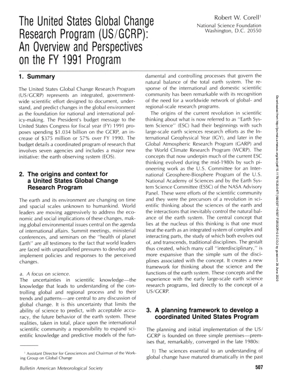 (PDF) The United States Global Change Research Program (US/GCRP): An ...