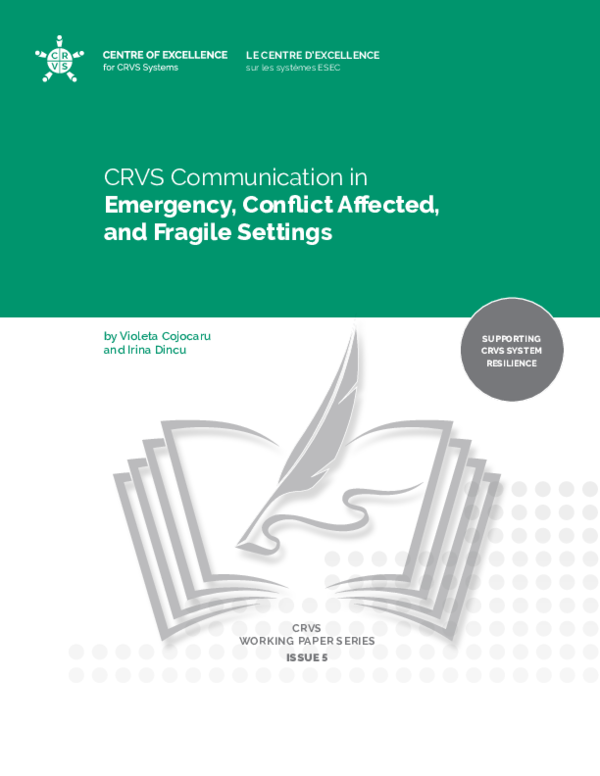 (PDF) CRVS communication in emergency, conflict affected, and fragile ...