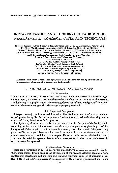 (PDF) Infrared target and background radiometric measurements—concepts ...