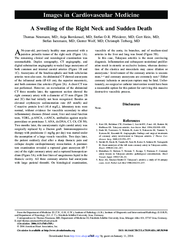 (PDF) A Swelling of the Right Neck and Sudden Death