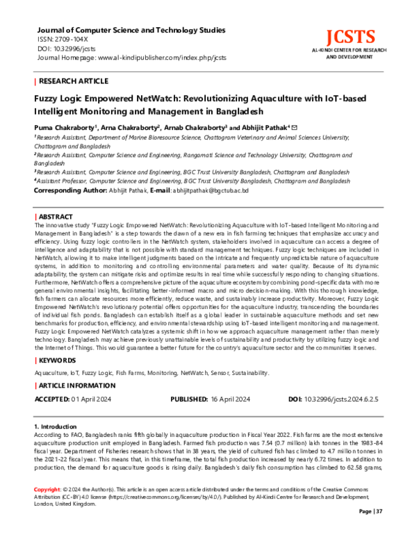 (PDF) Fuzzy Logic Empowered NetWatch: Revolutionizing Aquaculture with IoT-based Intelligent ...