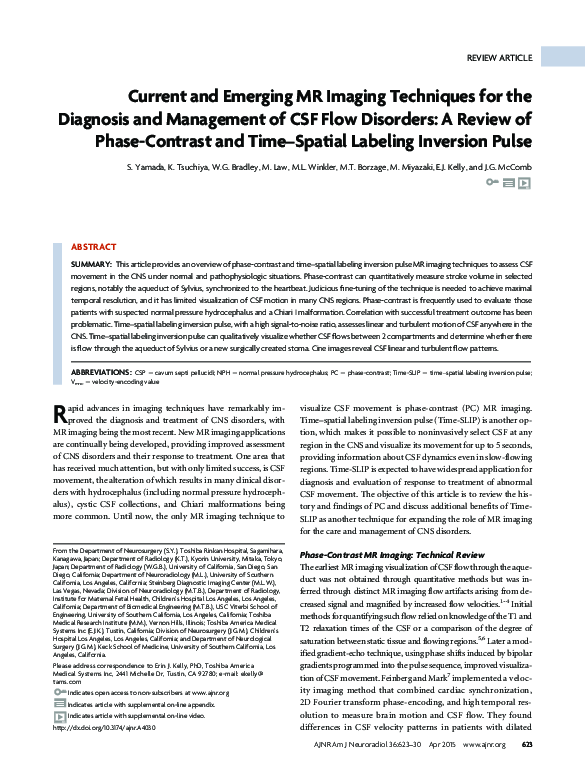 (PDF) Current and Emerging MR Imaging Techniques for the Diagnosis and ...