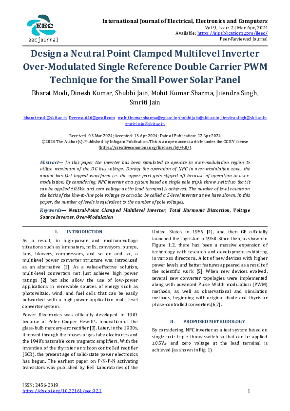 (PDF) Design a Neutral Point Clamped Multilevel Inverter Over-Modulated ...