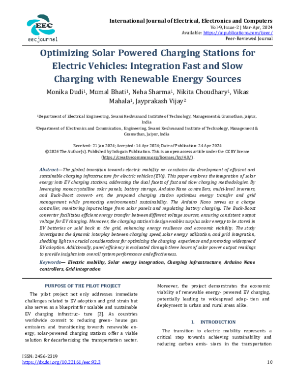 (PDF) Optimizing Solar Powered Charging Stations for Electric Vehicles ...