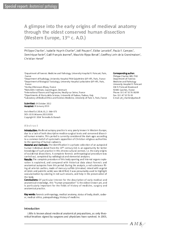 (PDF) Special report: Anatomical pathology A glimpse into the early ...