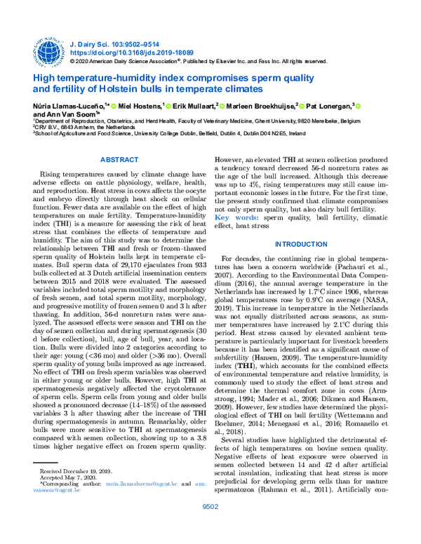 (PDF) High temperature-humidity index compromises sperm quality and ...