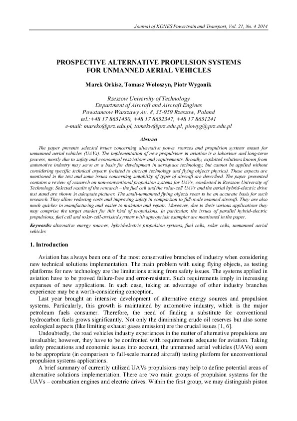 (PDF) Prospective Alternative Propulsion Systems for Unmanned Aerial ...