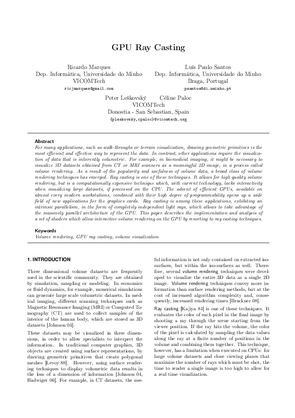 (PDF) GPU ray casting