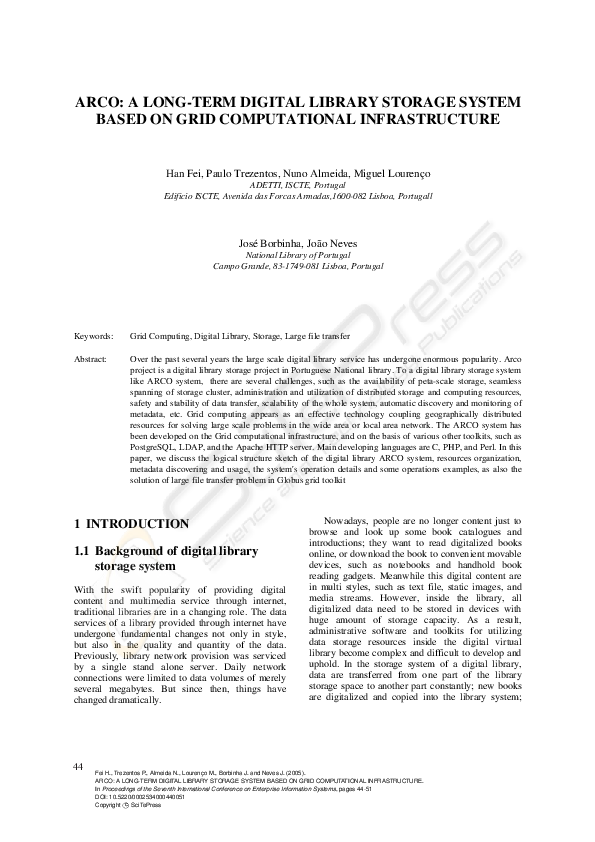 (PDF) ARCO: A Long-term Digital Library Storage System Based on Grid ...