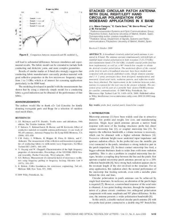 (PDF) Stacked circular patch antenna with dual right/left hand circular polarization for ...