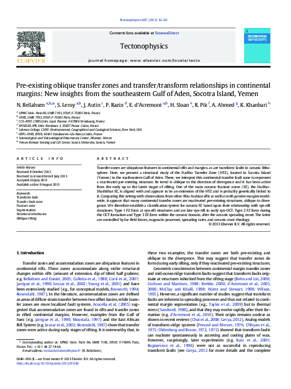 (PDF) Pre-existing oblique transfer zones and transfer/transform ...
