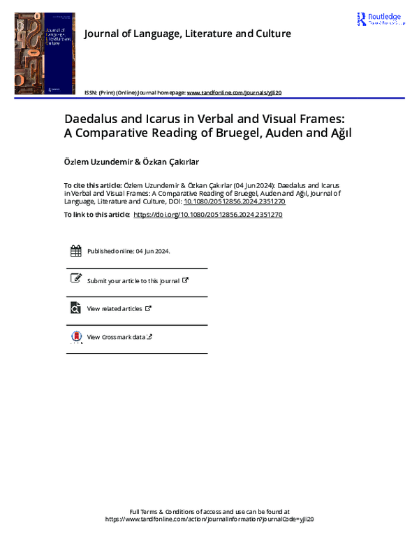 (PDF) Daedalus and Icarus in Verbal and Visual Frames: A Comparative ...