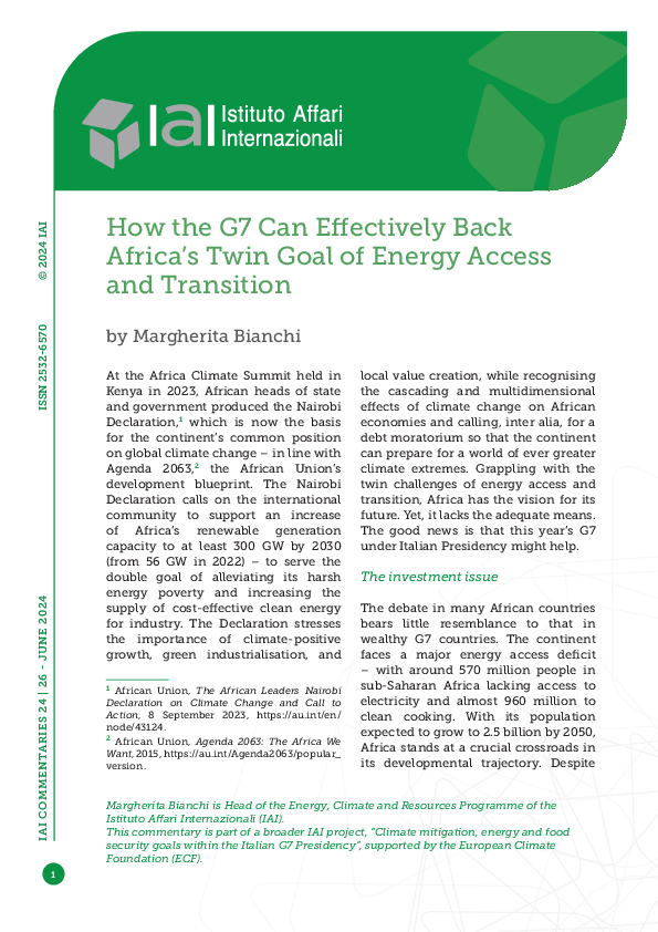 (PDF) How the G7 Can Effectively Back Africa’s Twin Goal of Energy ...