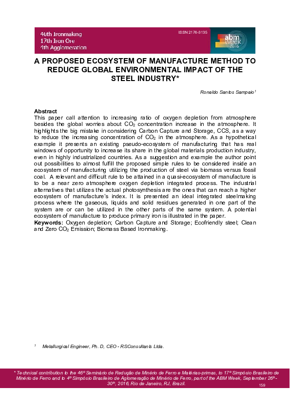 (PDF) A Proposed Ecosystem of Manufacture Method to Reduce Global ...