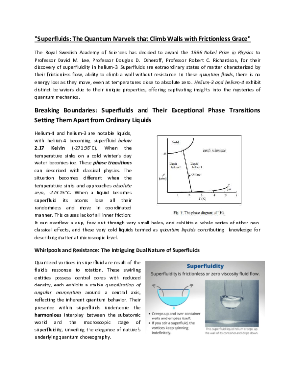 (PDF) "Superfluids: The Quantum Marvels that Climb Walls with ...