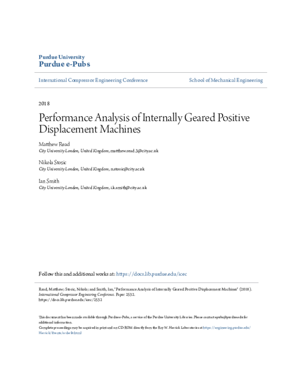 (PDF) Performance Analysis of Internally Geared Positive Displacement ...