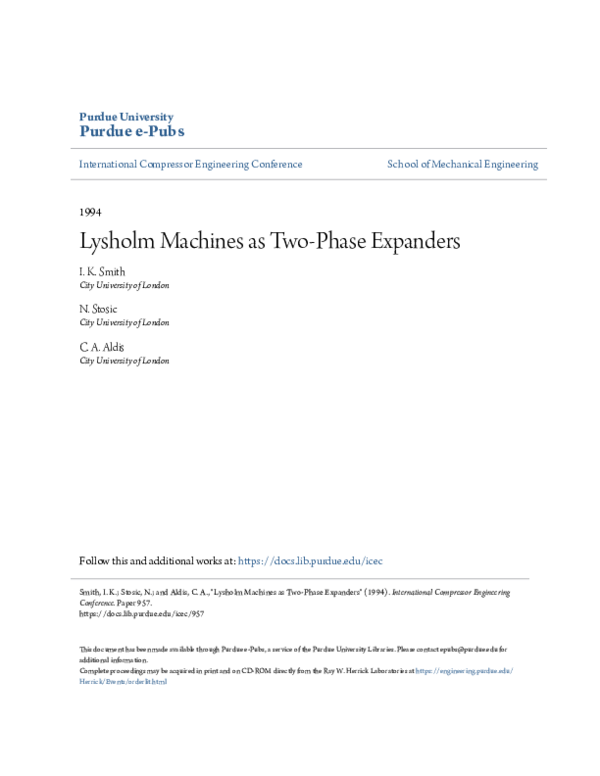 (PDF) Lysholm Machines as Two-Phase Expanders