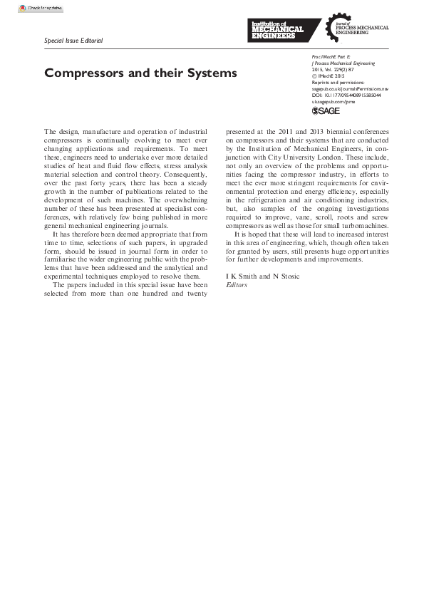 (PDF) Compressors and their Systems