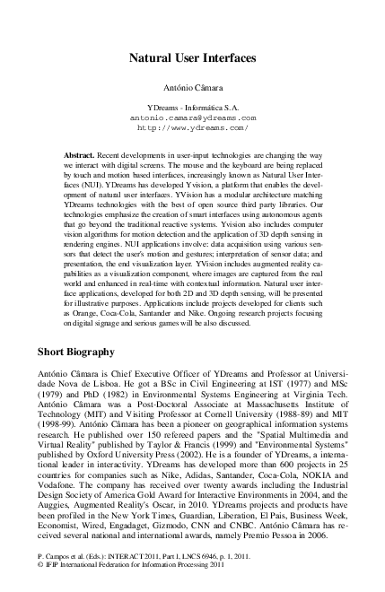 (PDF) Natural User Interfaces