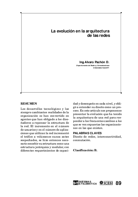 (PDF) Networks Architecture Evolution