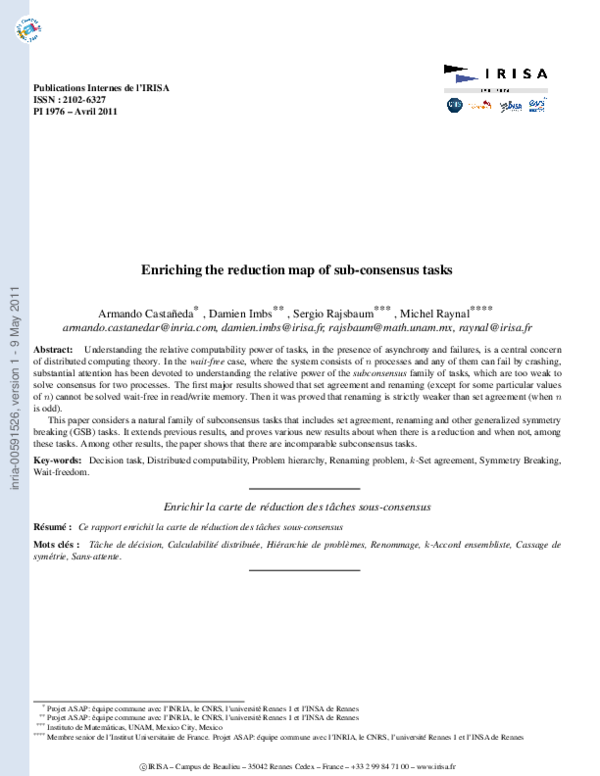 (PDF) Enriching the reduction map of sub-consensus tasks
