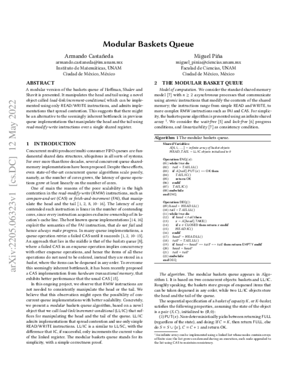 Pdf Modular Baskets Queue