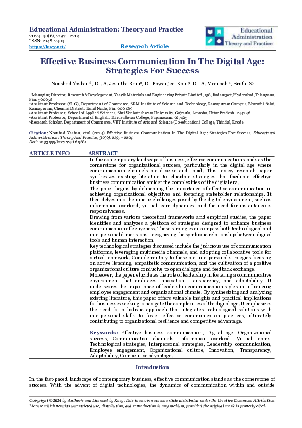 (PDF) Effective Business Communication In The Digital Age: Strategies ...