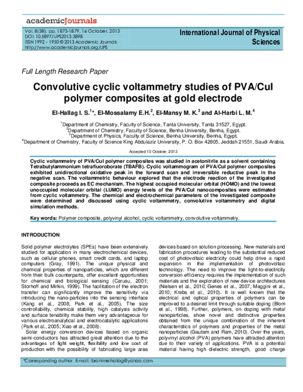 (PDF) Convolutive cyclic voltammetry studies of PVA/CuI polymer ...