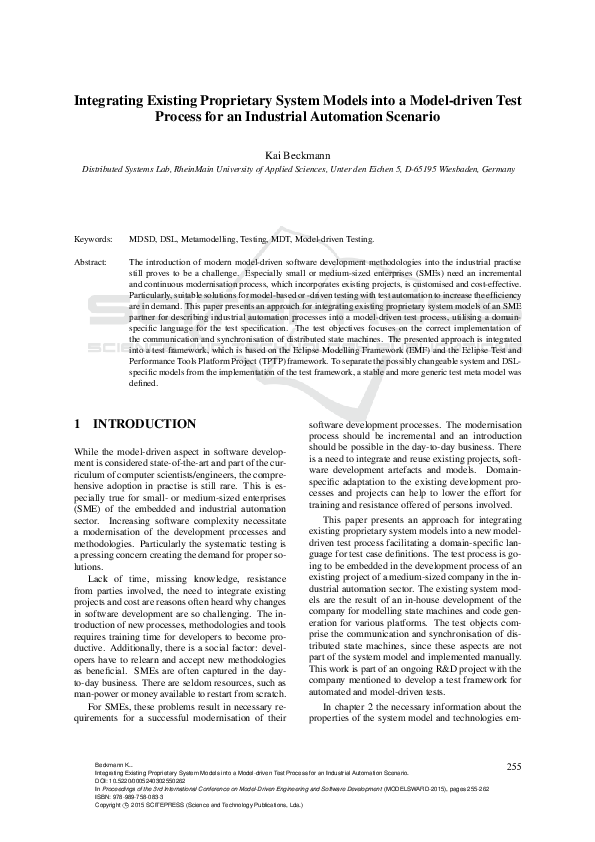 (PDF) Integrating Existing Proprietary System Models into a Model ...