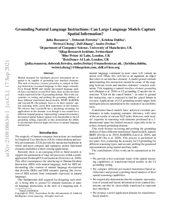 Pdf Grounding Natural Language Instructions Can Large Language Models Capture Spatial