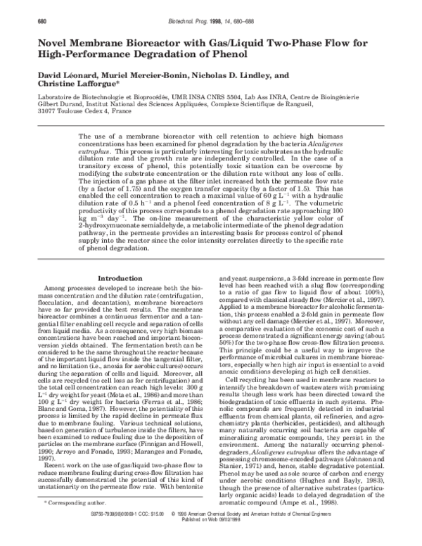 (PDF) Novel Membrane Bioreactor with Gas/Liquid Two-Phase Flow for High-Performance Degradation ...
