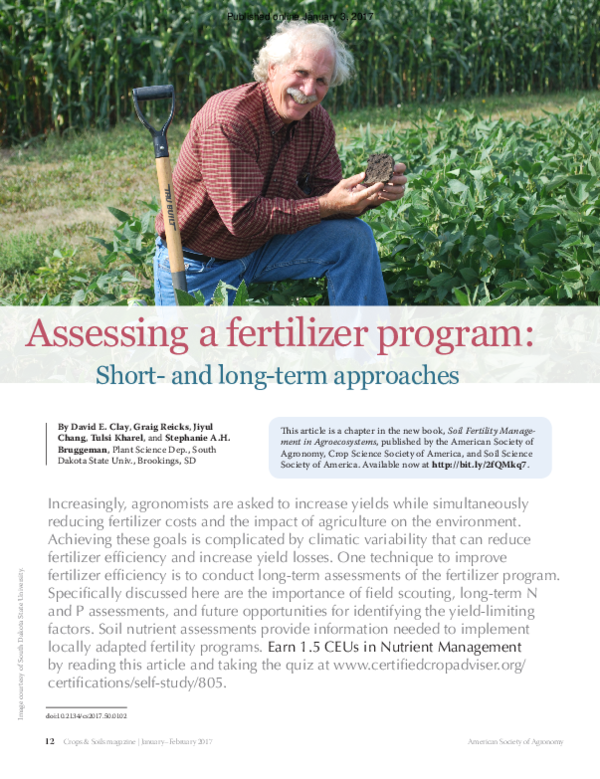(PDF) Assessing a Fertilizer Program: Short- and Long-Term Approaches