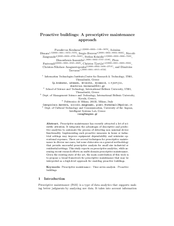 (PDF) Proactive buildings: A prescriptive maintenance approach