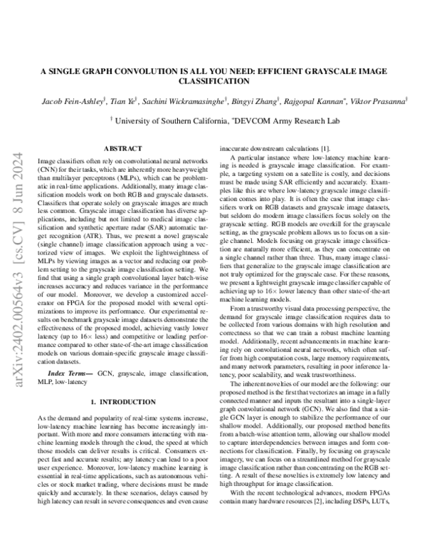 Pdf Efficient Grayscale Image Classification With Graph Convolution