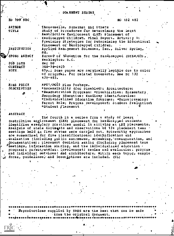 (PDF) Study of Procedures for Determining the Least Restrictive ...