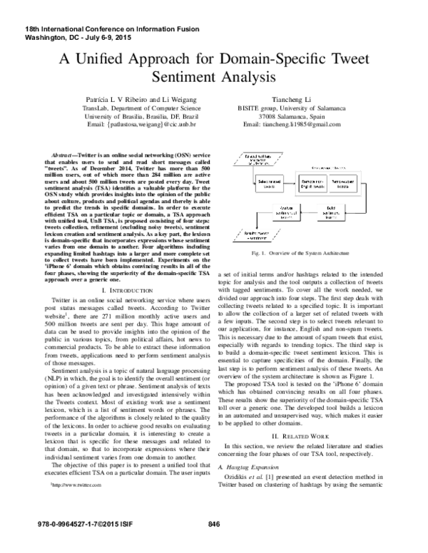 (PDF) A unified approach for domain-specific tweet sentiment analysis
