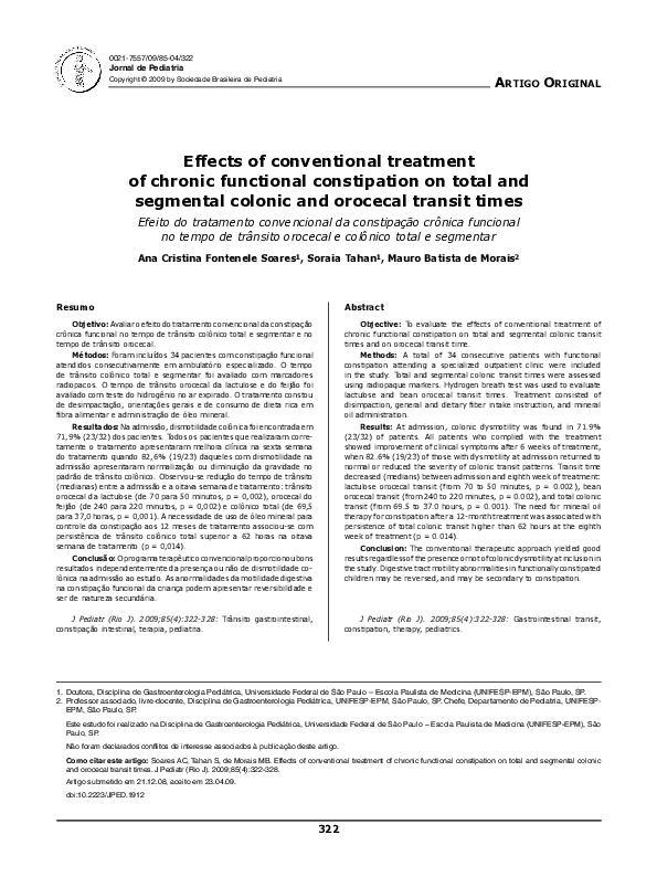 (PDF) Efeito do tratamento convencional da constipação crônica ...