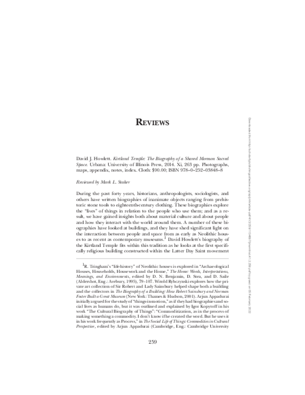 (PDF) Kirtland Temple: The Biography of a Shared Mormon Sacred Space ...
