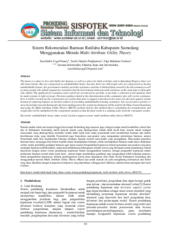 (PDF) Sistem Rekomendasi Bantuan Rutilahu Kabupaten Sumedang ...
