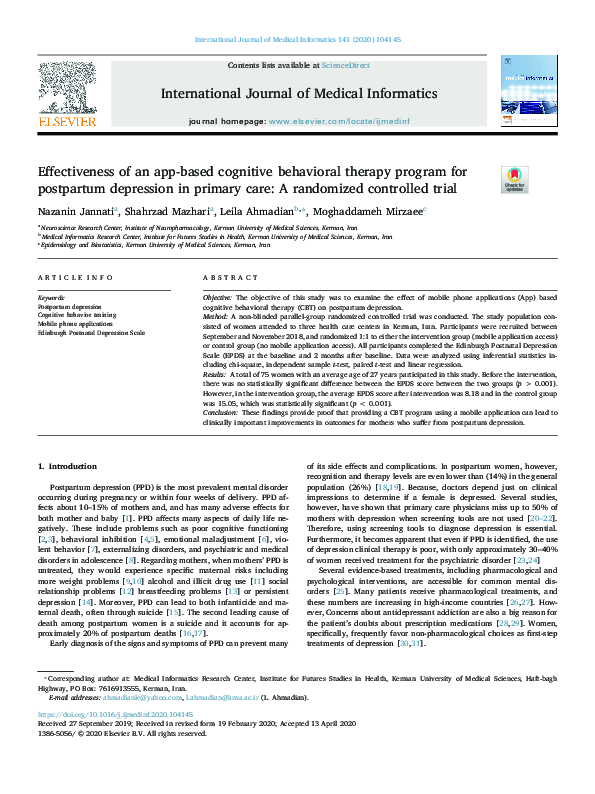 (PDF) Effectiveness of an app-based cognitive behavioral therapy ...