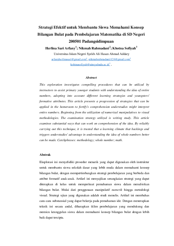 (PDF) Strategi Efektif untuk Membantu Siswa Memahami Konsep Bilangan ...