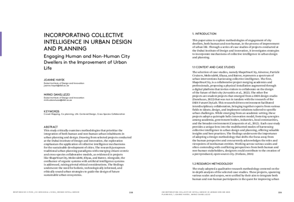 (PDF) INCORPORATING COLLECTIVE INTELLIGENCE IN URBAN DESIGN AND ...