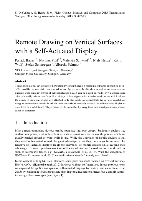 (PDF) Remote Drawing on Vertical Surfaces with a Self-Actuated Display