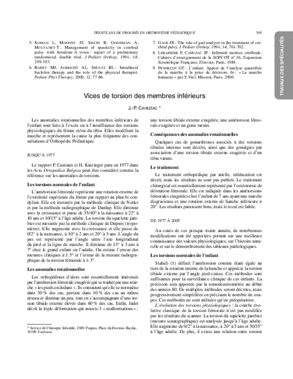 (PDF) Vices de torsion des membres inférieurs